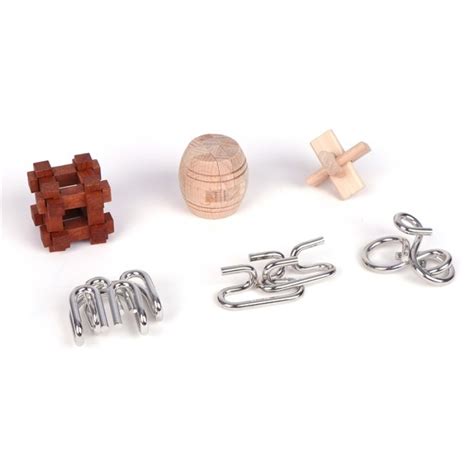 Mensa Metalen And Houten Iq Puzzels 6 In 1