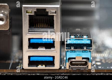 Back Panel Connectors Computer Motherboard Stock Photo Alamy