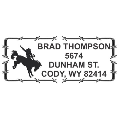 Barbed Wire Rectangle Address Stamp