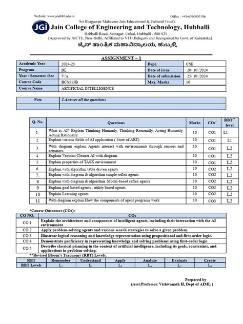 Ai Assignment Pdf Artificial Intelligence Intelligence Ai