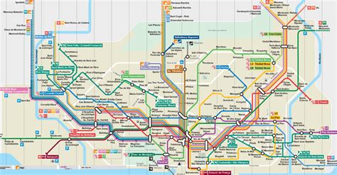 Barcelona Metro Map Of Barcelona Metro Tram Train And Airport Train