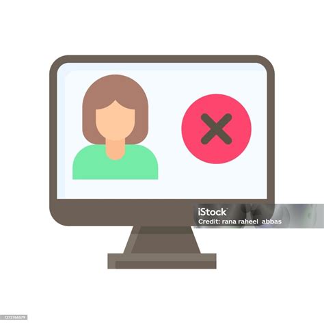 평면 스타일로 잘못된 마크 벡터와 컴퓨터 화면에서 선거 관련 문자 또는 소녀 단체에 대한 스톡 벡터 아트 및 기타 이미지