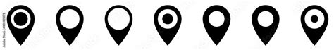 Map Marker Pointer Icon Set Set Pin Map Marker Pointer Icon GPS Location Flat Symbol Pin