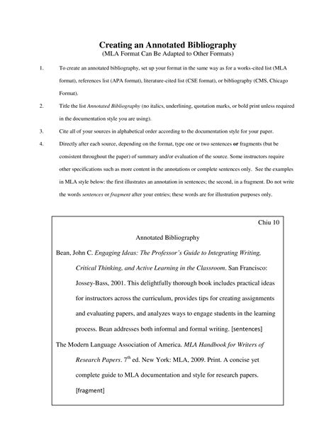 Cse Annotated Bibliography Template