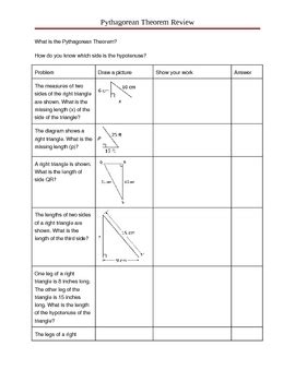 Pythagorean Theorem Review Organizer By TiffanyS TPT