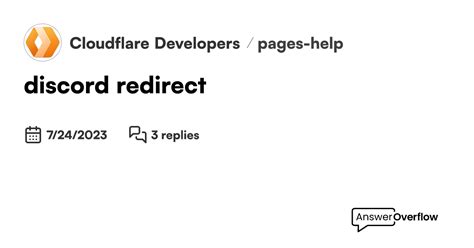 Discord Redirect Cloudflare Developers