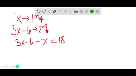 ⏩solved if a number is subtracted from 6 less than 3 times itself