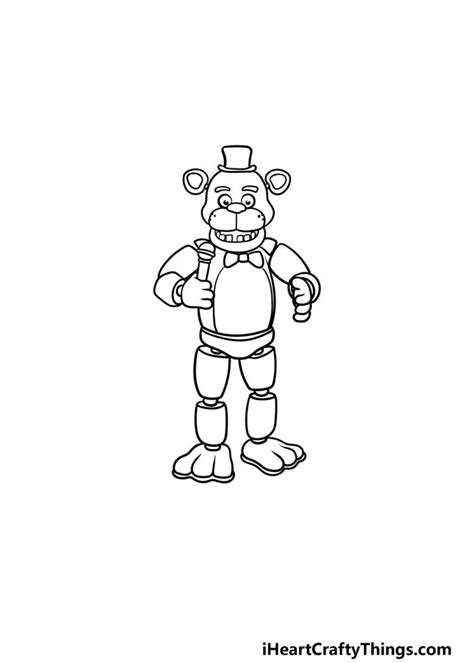 Freddy Fazbear Drawing How To Draw Freddy Fazbear Step By Step