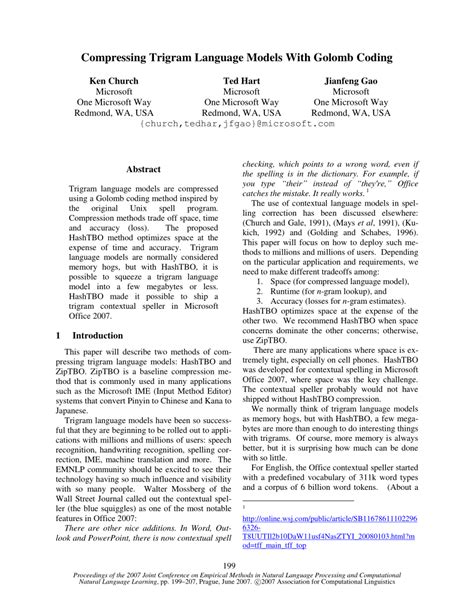 pdf compressing trigram language models with golomb coding