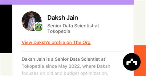 Daksh Jain Senior Data Scientist At Tokopedia The Org