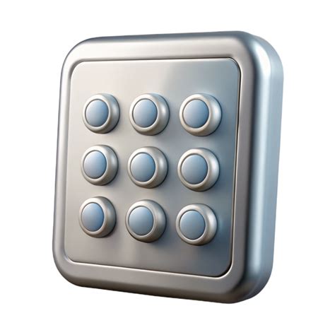 Beautiful Vintage A Security System Keypad Silver And Rectangular Exclusive 59920933 Png
