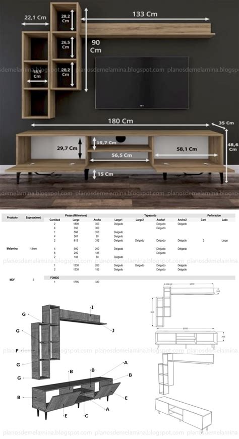 Plano Mueble De Melamina Para Tv Consola Para Tv