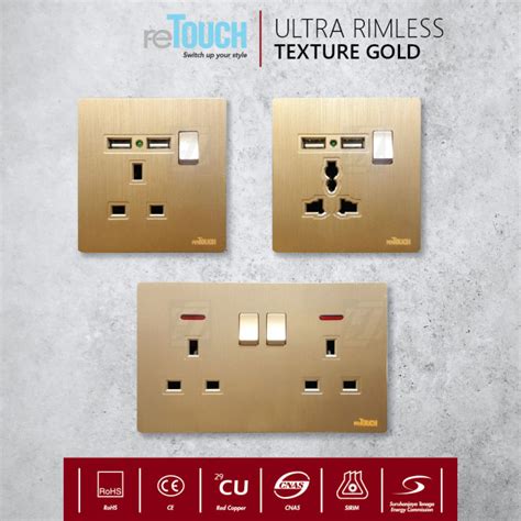 Retouch Ultra Rimless Power Point Switch Socket 13a Flat With 2 Usb