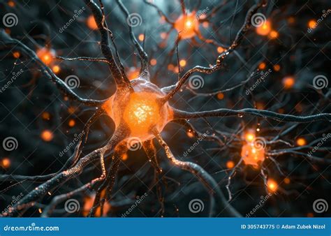 3d Illustration Of Neural Network Synapses Stock Illustration