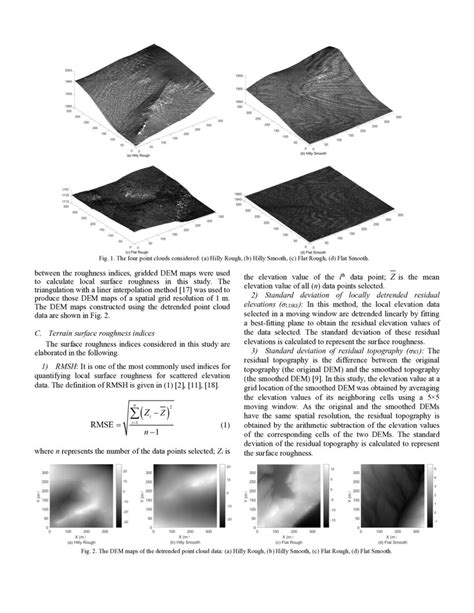Comparisons Of Five Indices For Estimating Local Terrain Surface