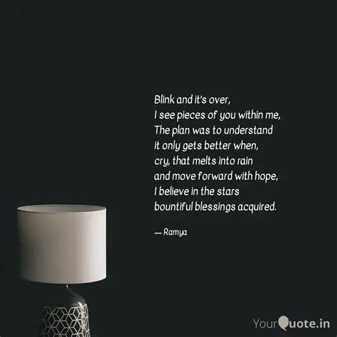 Blink And Its Over I Se Quotes And Writings By Ramya Sivakumar