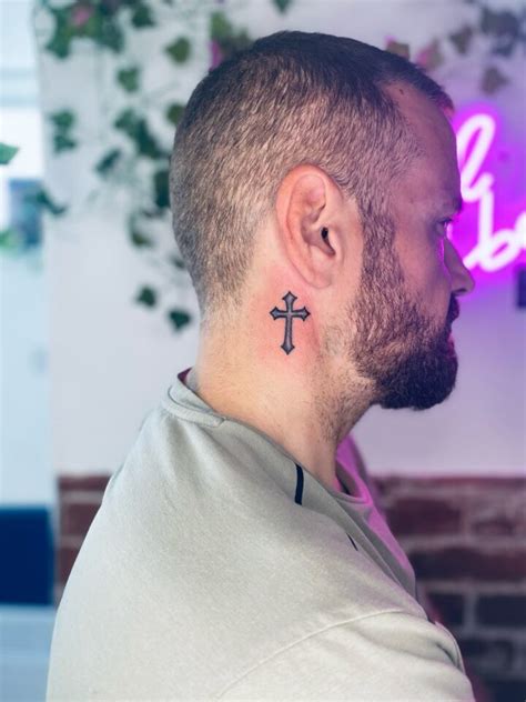 40 Cross Behind The Ear Tattoos That Are Small And Meaningful
