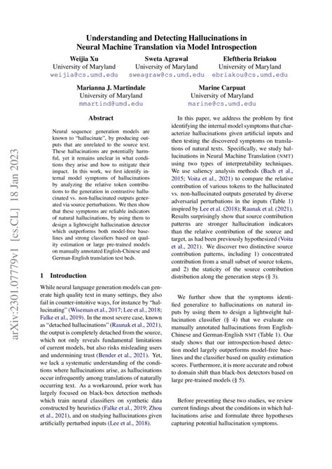 Understanding And Detecting Hallucinations In Neural Machine