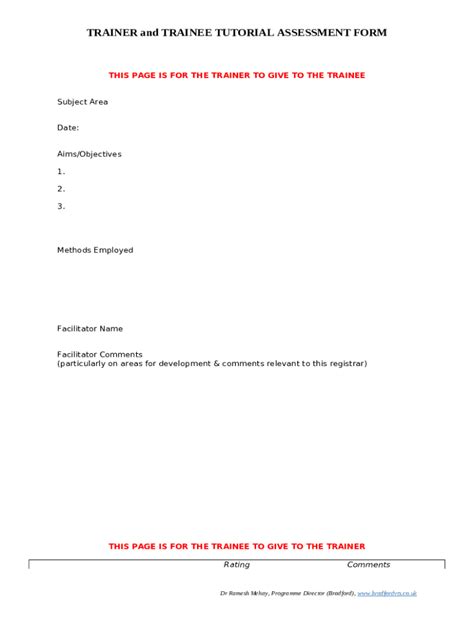 Tutorial Assessment Doc Template Pdffiller