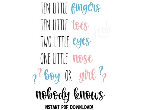 Gender Reveal Printable Etsy