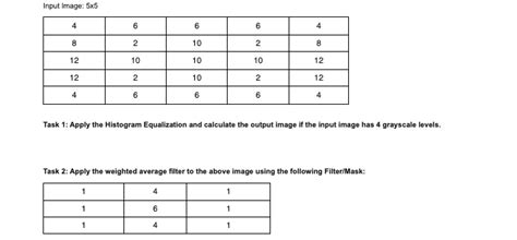 Solved Input Image 5×5 Task 1 Apply The Histogram