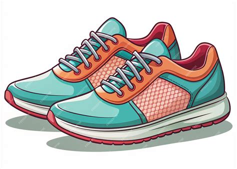 Running Shoes Cartoon Illustration Flat Cartoon Style Premium Ai