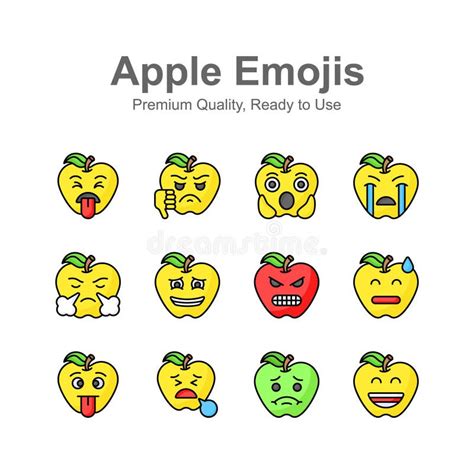 Set Of Emoji Icons Cute Expressions Vector Design Stock Vector