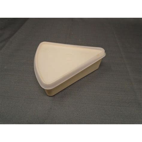 Vintage Tupperware Pie Slice Container W Lid Almond Etsy