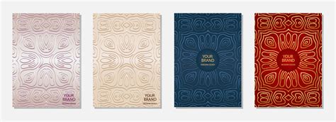 커버 디자인 세트 수직 템플릿 엠보싱 된 다채로운 배경의 컬렉션 기하학적 민족 황금 3d 패턴 미니멀한 창의성 0명에 대한 스톡 벡터 아트 및 기타 이미지 Istock