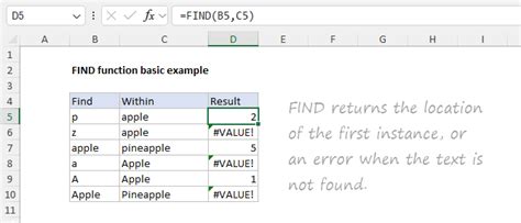 Excel FIND Function Exceljet