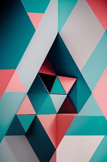 triangular grid with random color fills premium ai generated image