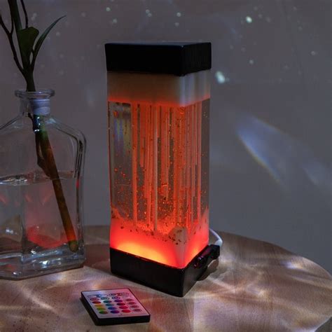 Led Lamp Wood Epoxy Etsy
