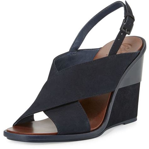 Navy Blue Wedge Sandals