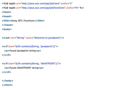 JSTL JSP Standard Tag Library