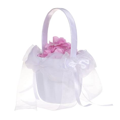 Lace Flower Girl Basket Decorative Flower Basket F Vicedeal