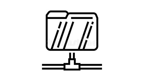 Office Folder Line Icon Animation Stock Video Video Of Office