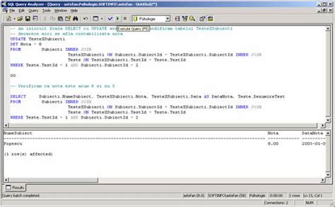 SQL Server Transact SQL Modificarea Si Vizualizarea Datelor