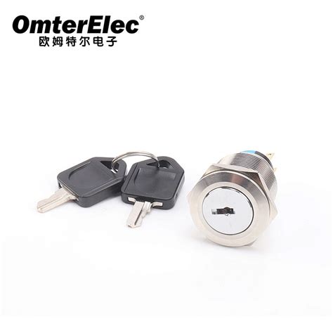 22mm Key Button 2 Speed 3 Speed Self Locking Reset Super Flat Dot Led