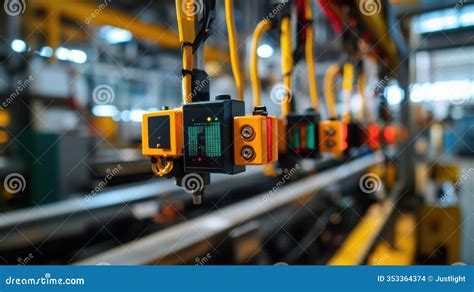 Automated Production Line Monitoring System Operating In Factory Stock