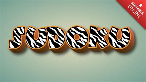 Sudoku 3d Zebra Pattern Text Effect Generator