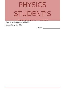IB DP Physics Babe S Booklet By Joana D TPT
