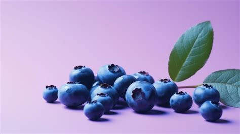 Premium Ai Image Blueberries On Solid Color Background