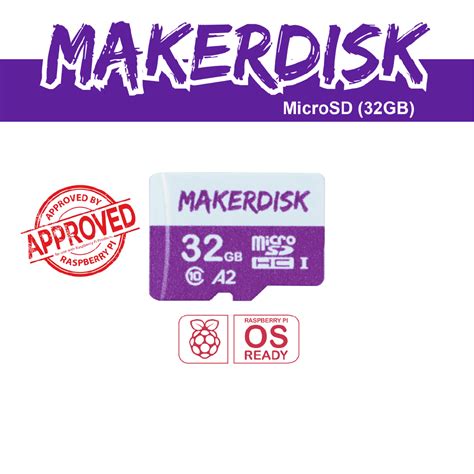 raspberry pi approved makerdisk microsd card with rpi os