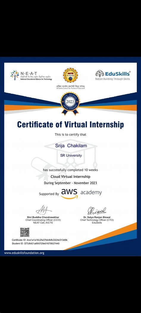 Srija Chakilam On Linkedin Aws Eduskills Aicte Cloud Internship