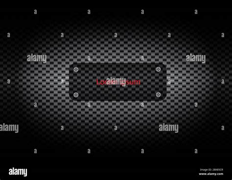 Abstract Black Vignette Carbon Fiber Texture Background With Iron Plate For Title Graphic
