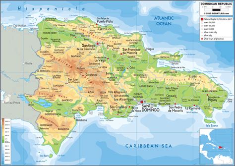 Dominican Republic Physical Wall Map By Graphiogre Mapsales
