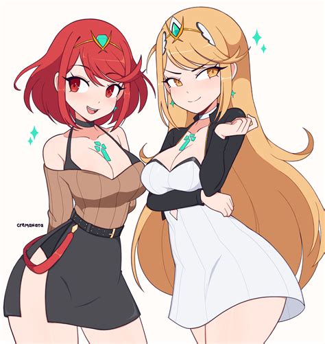Pyra And Mythra Xenoblade Chronicles Drawn By Cremanata Danbooru