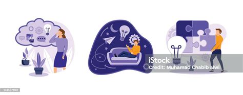 Brain Activity Thinking And Imagination Problem Solving Brainstorming Idea And Fantasy