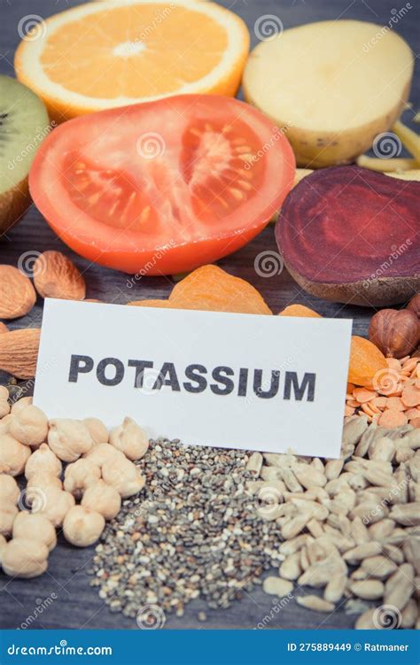 Inscription Potassium With Nutritious Ingredients Containing Natural Minerals And Vitamin K