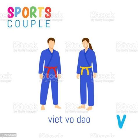 V 문자와 벡터에 스포츠 커플 알파벳 일러스트 만화 스포츠 화려한 스타일의 알파벳 디자인 건강한 생활방식에 대한 스톡 벡터 아트